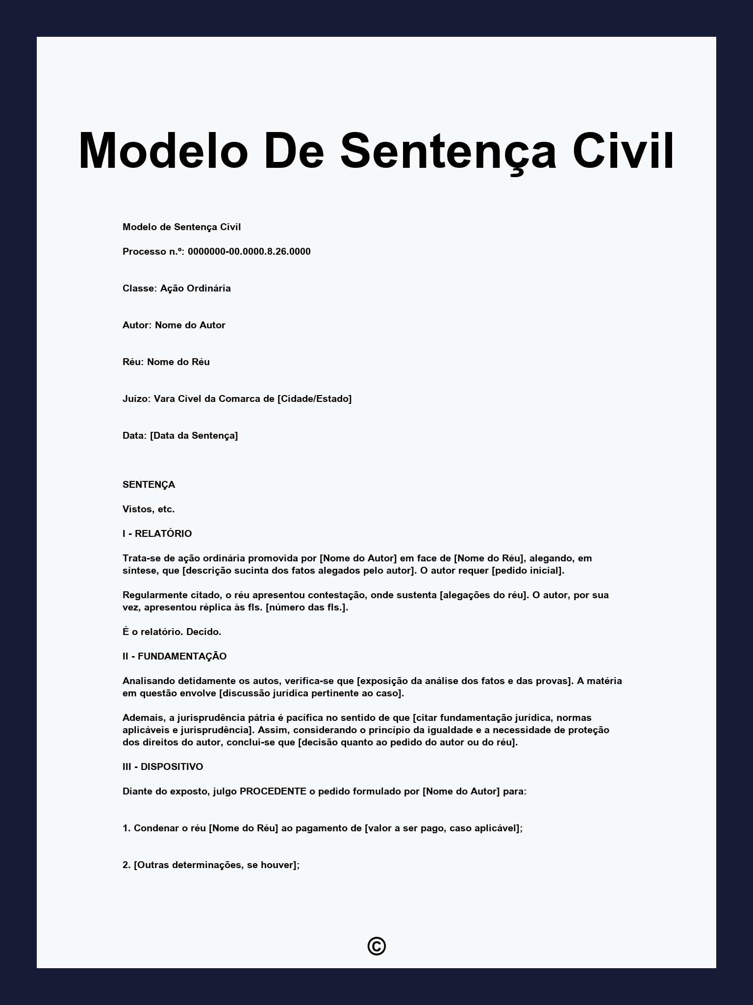 Modelo De Sentença Civil
